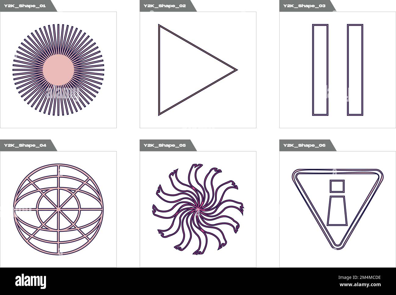 Brutalism shapes. Brutalism star and flower shapes. Templates for notes ...