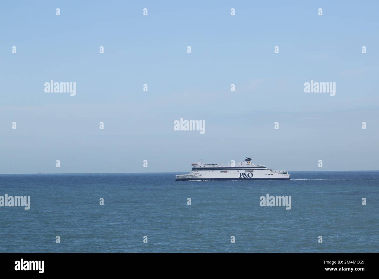 Sea crossing of the Channel on a P&O ferry from Dover to Calais Stock ...