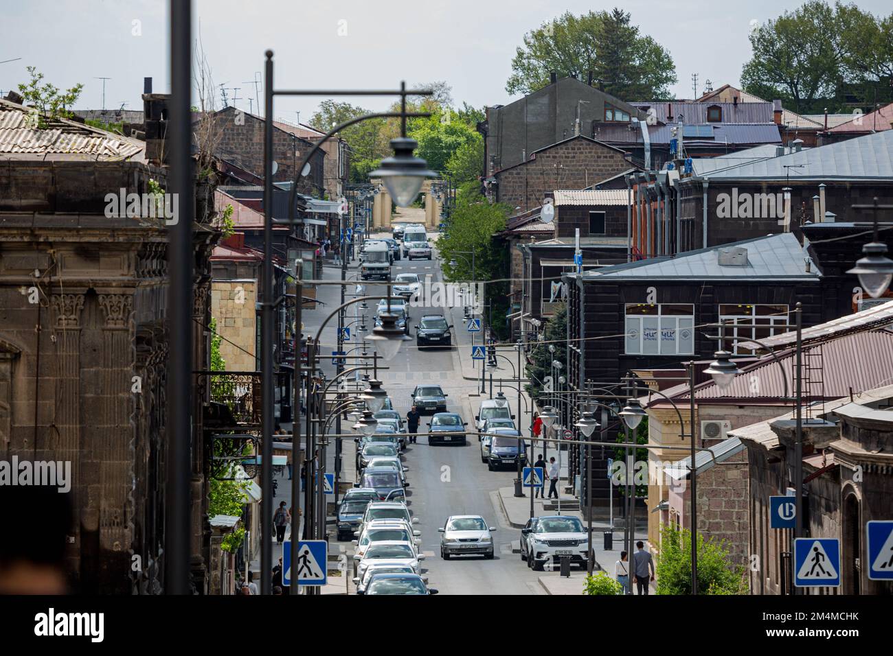 An aerial view of a busy street in Gyumri, Armenia Stock Photo - Alamy