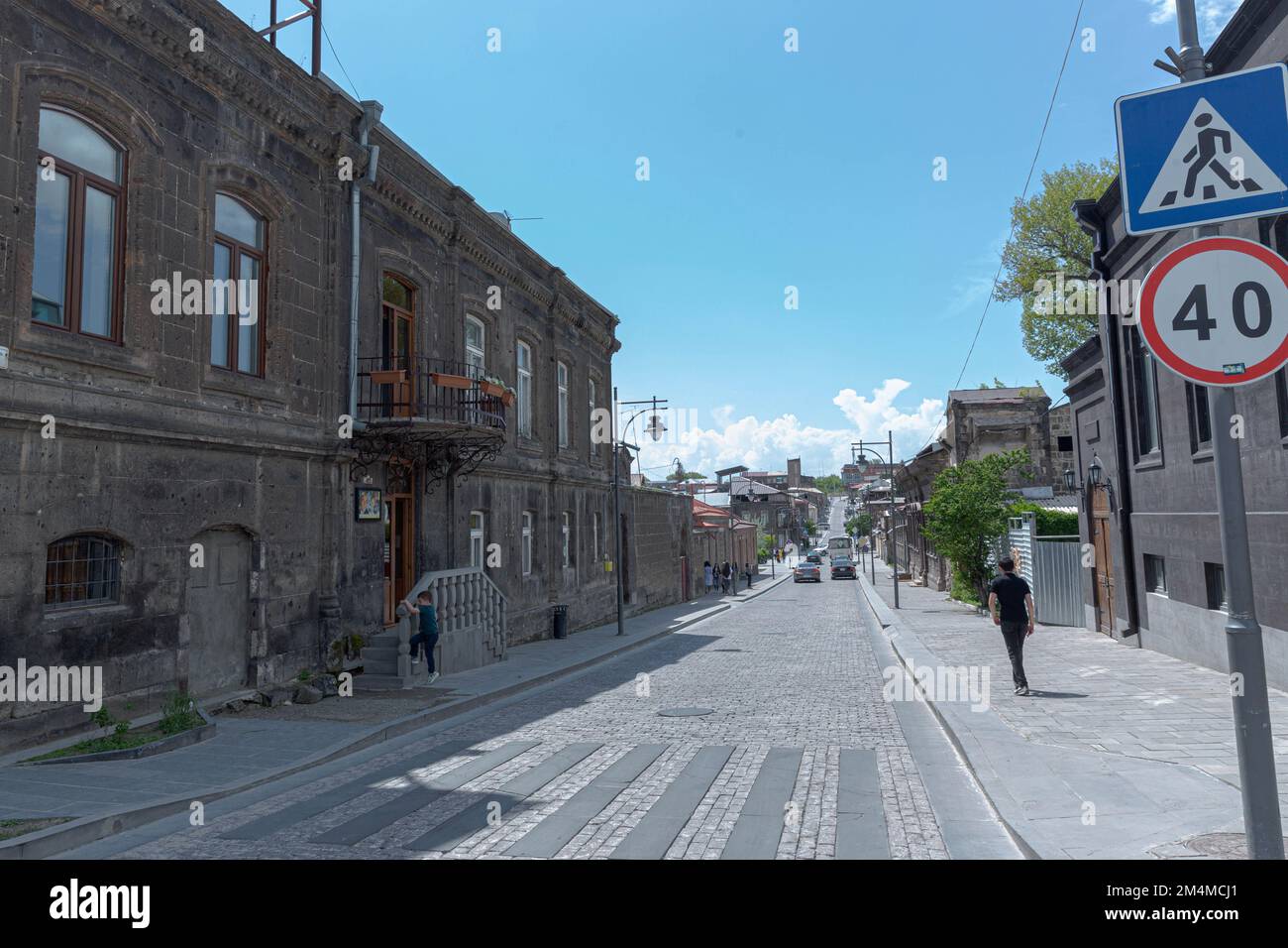 The beautiful streets of the historical city Gyumri, Armenia Stock ...