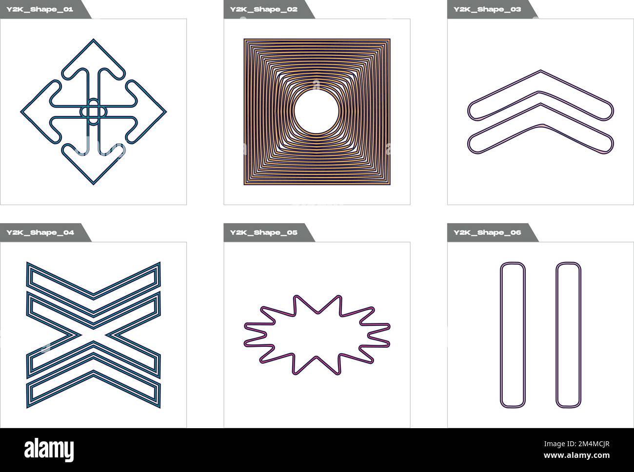 Vector Graphic Assets Set. Rave psychedelic retro futuristic set ...