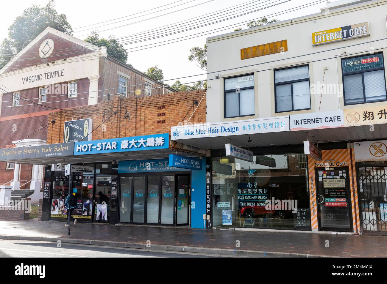 Shops and restaurants in Eastwood town centre, suburb of Sydney,NSW ...