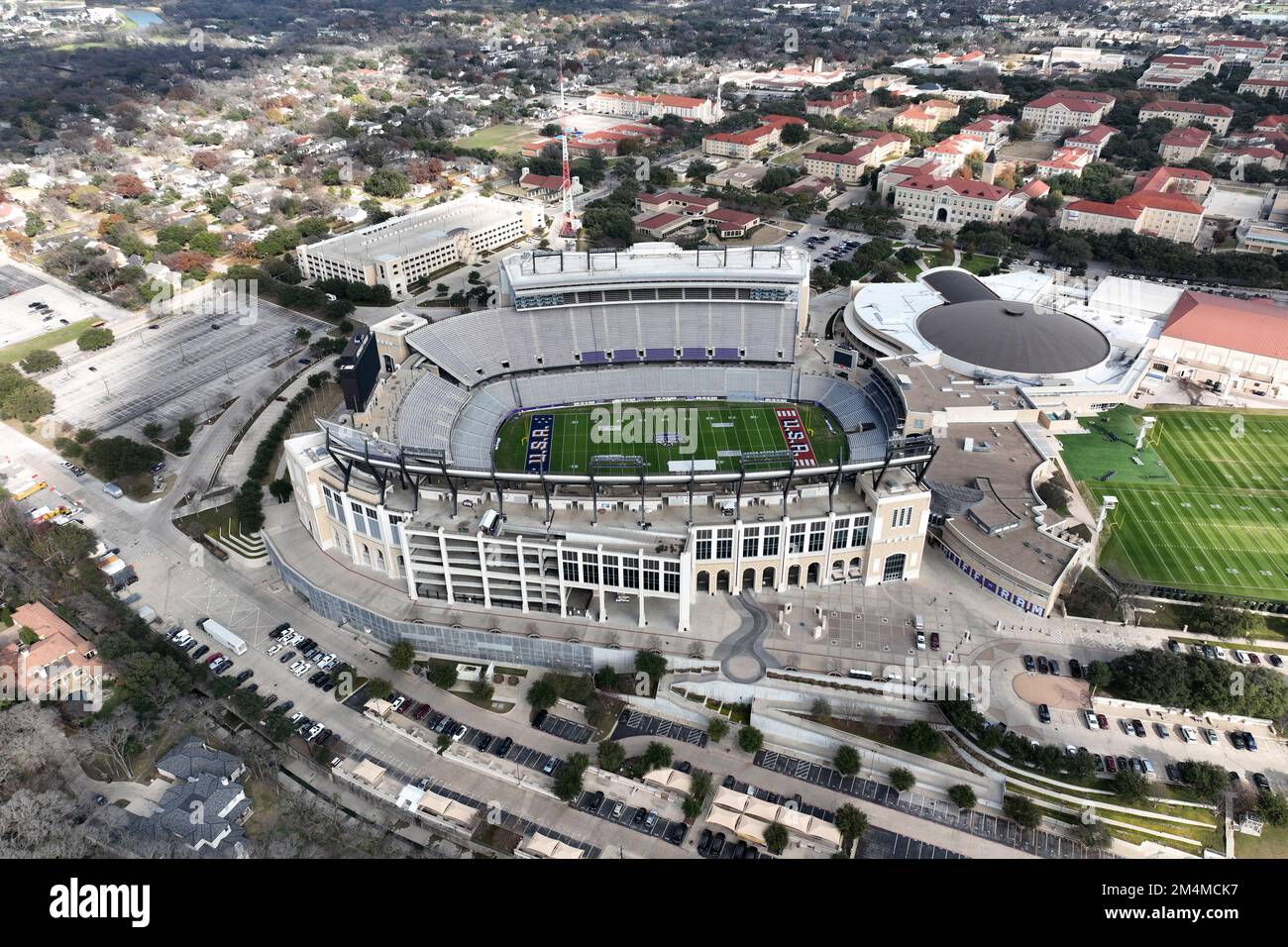 A general overall aerial view of Amon G. Carter Stadium at Texas ...