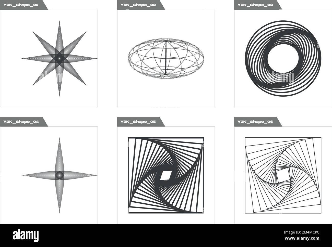 Retro futuristic elements for design. Rave psychedelic retro futuristic ...