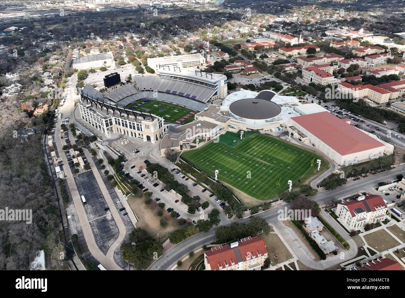 A general overall aerial view of Amon G. Carter Stadium at Texas Christian University, Tuesday ...