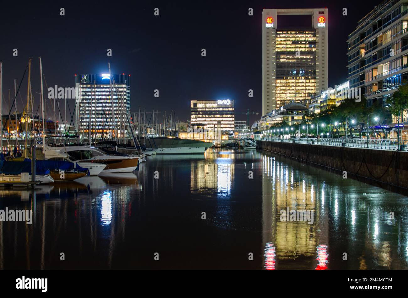 A beautiful night view of Puerto Madero in Buenos Aires Argentina Stock ...