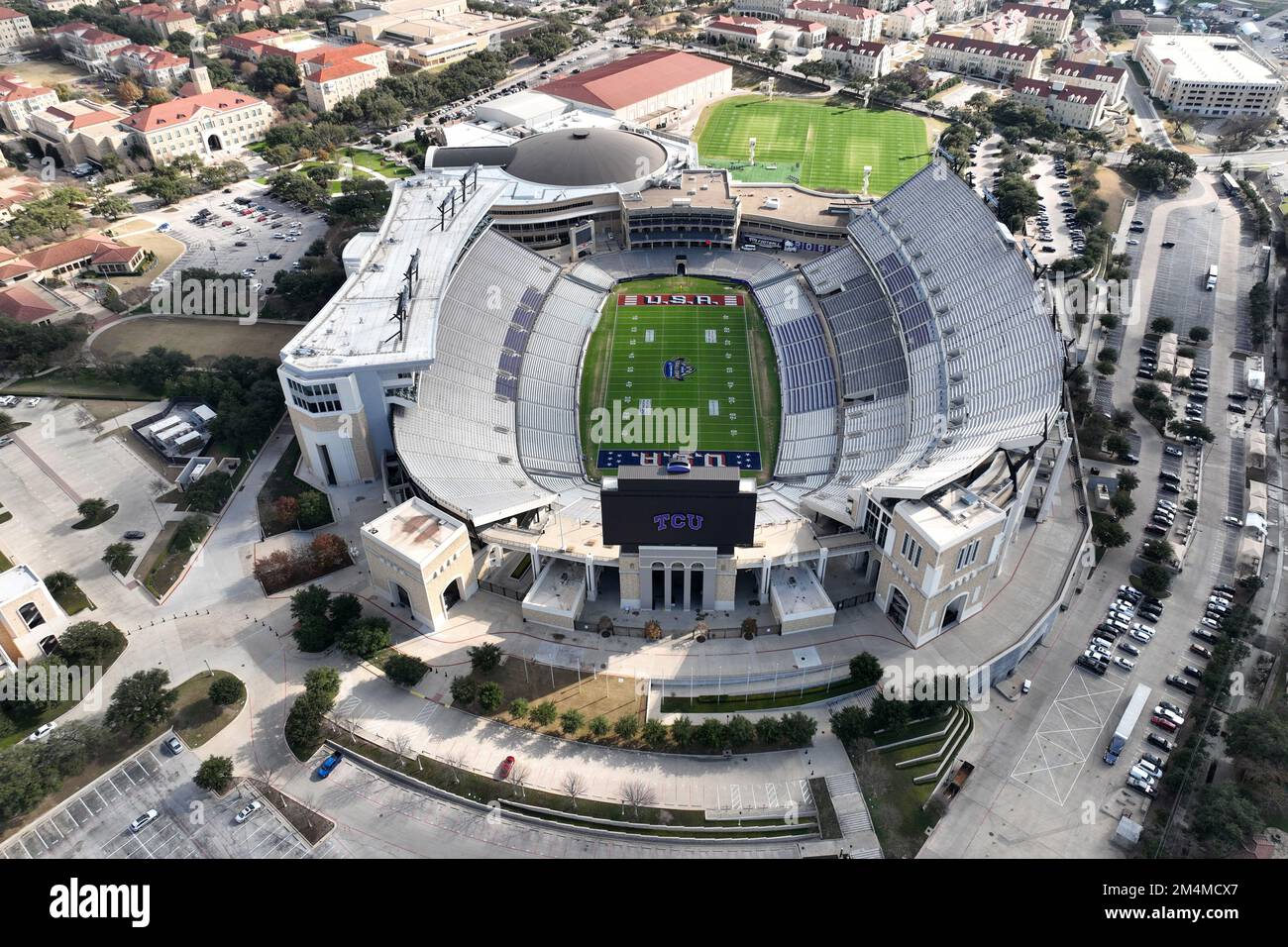A general overall aerial view of Amon G. Carter Stadium at Texas ...
