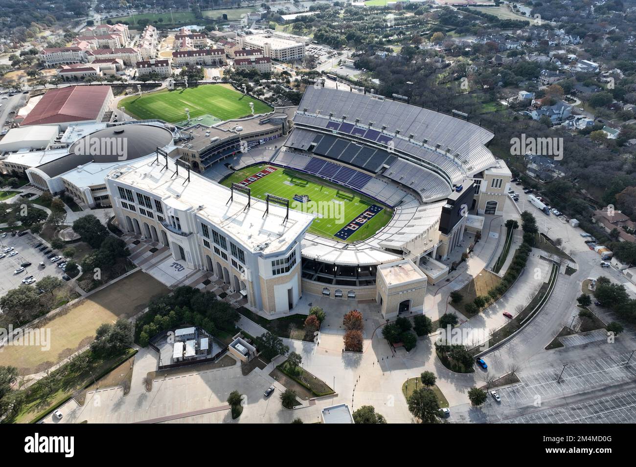 A general overall aerial view of Amon G. Carter Stadium at Texas ...