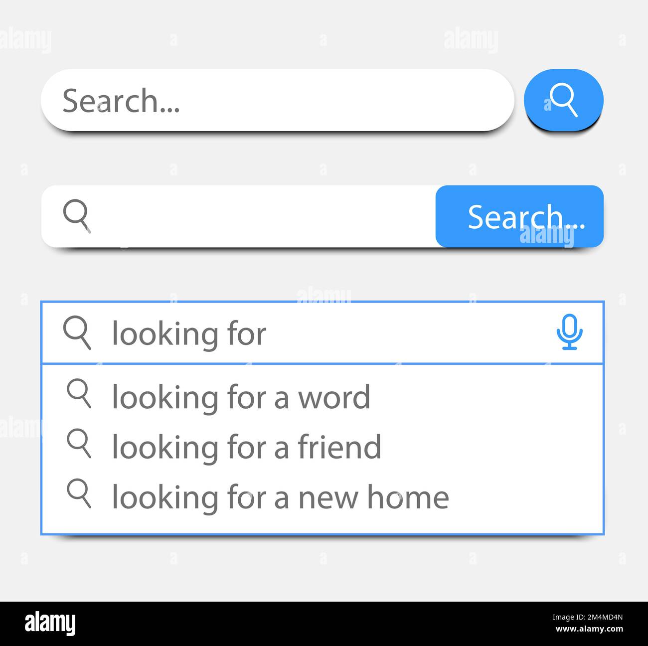 Search bar vector element with diferent design, set of ten search boxes ...