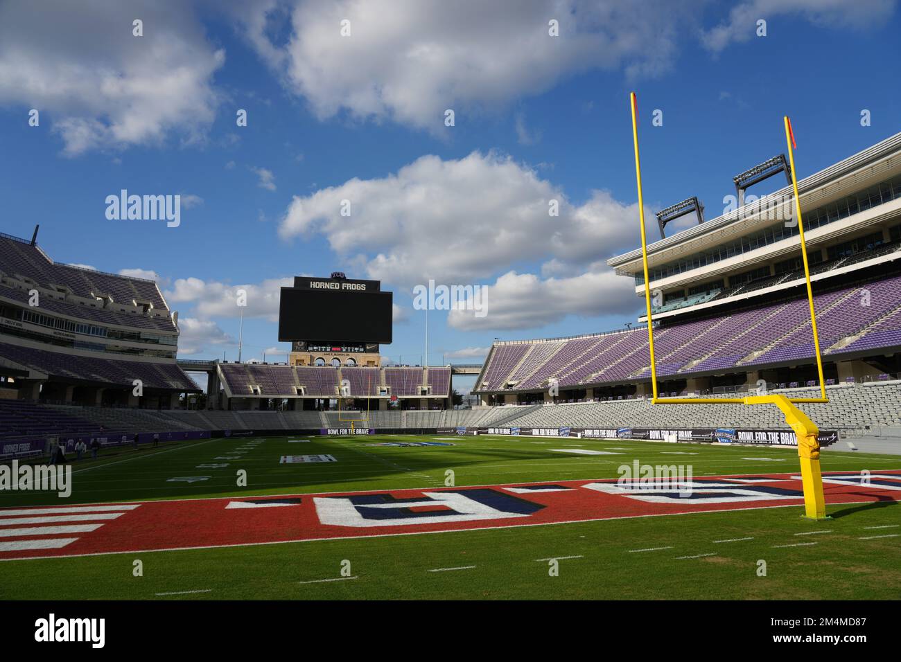 A general overall view ofthe goal posts at Amon G. Carter Stadium at ...