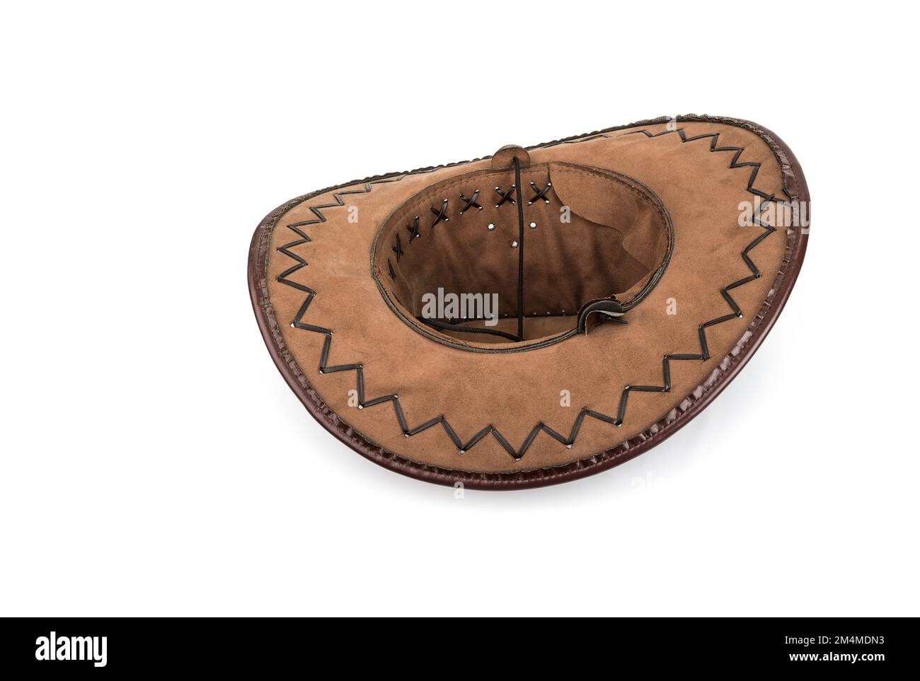 Back side of New leather cowboy hat Stock Photo - Alamy