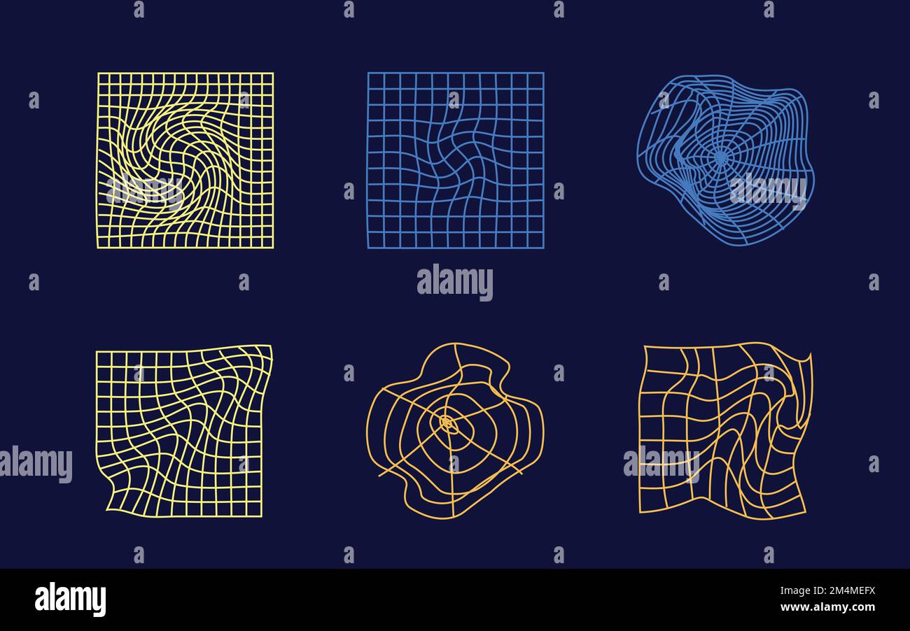 Vector Graphic Assets Set. Retro futuristic graphic ornaments. For ...