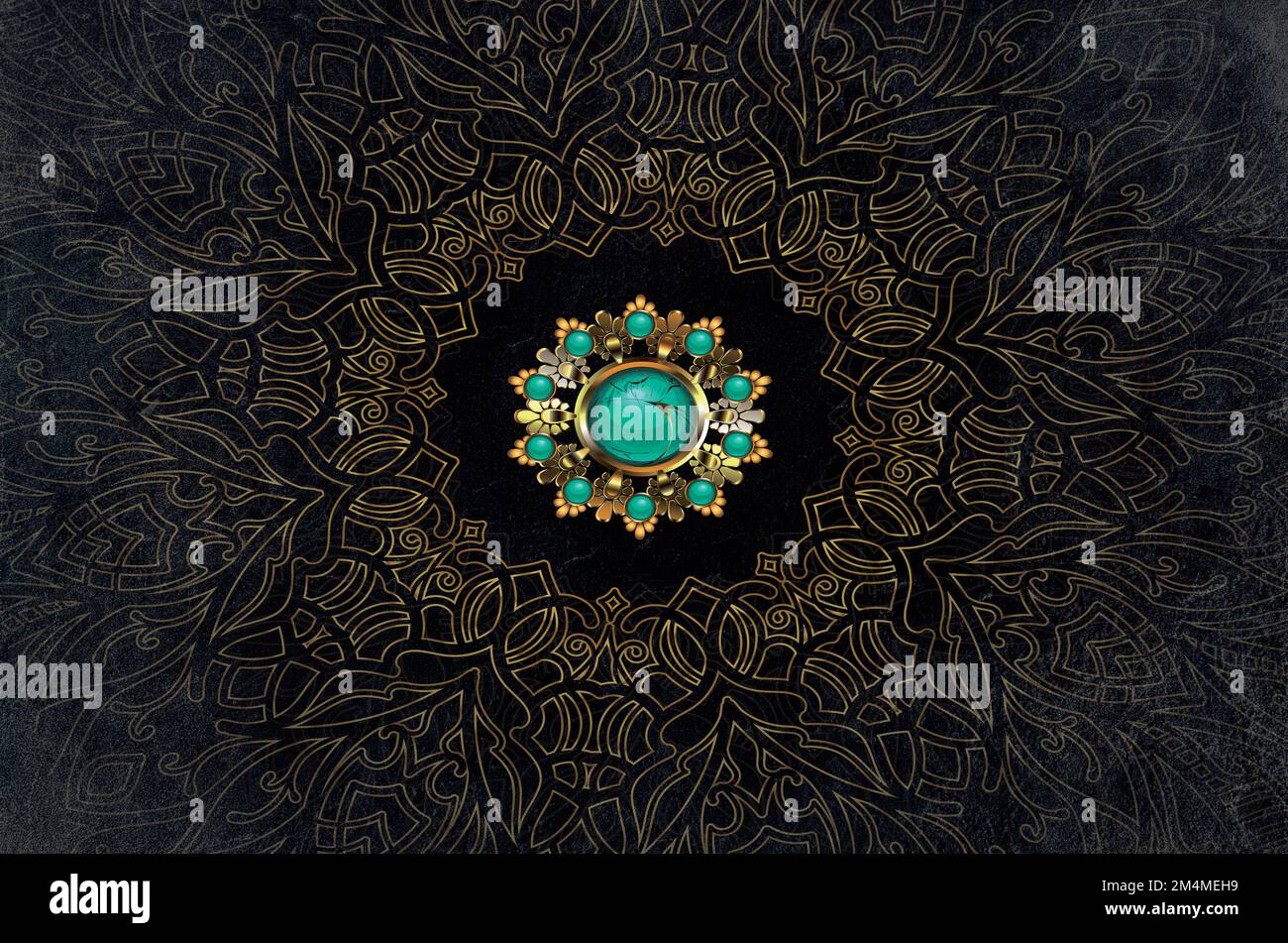 blue and golden wall stucco texture background with an traditional ...