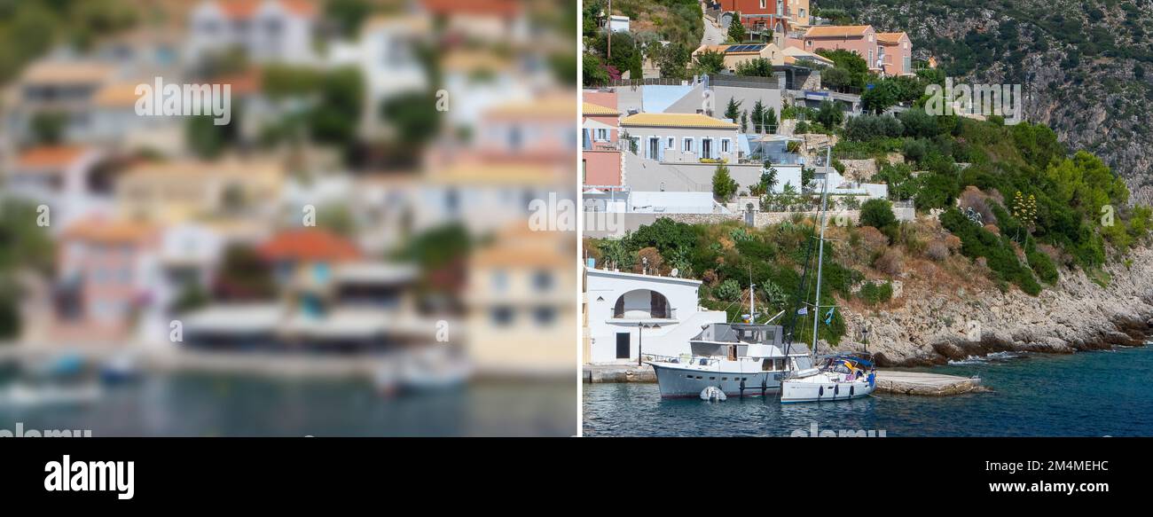 Simulation of the view of a panorama of a subject with myopia ...