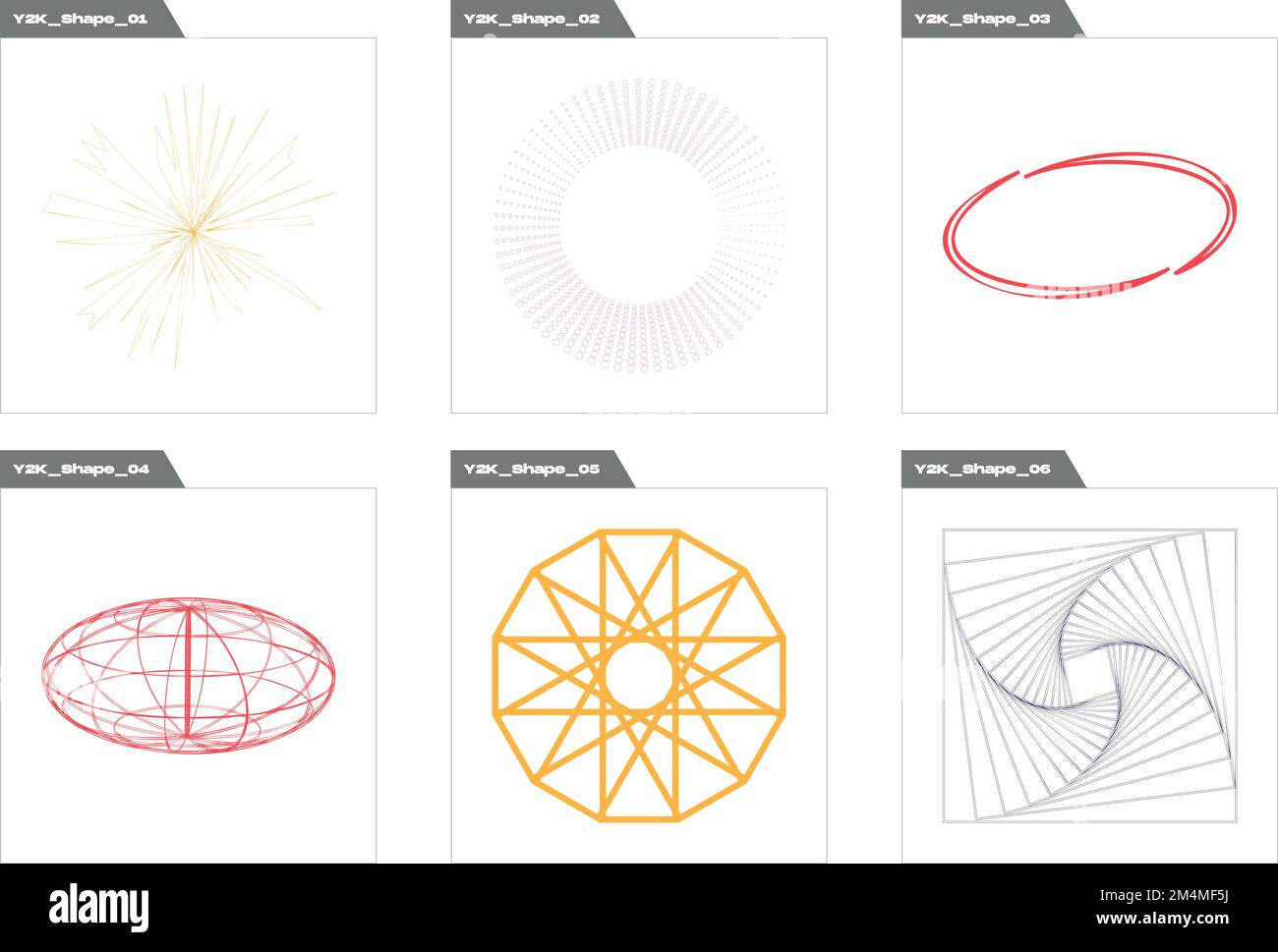 Brutalism shapes. Retro futuristic graphic ornaments. Cyberpunk ...