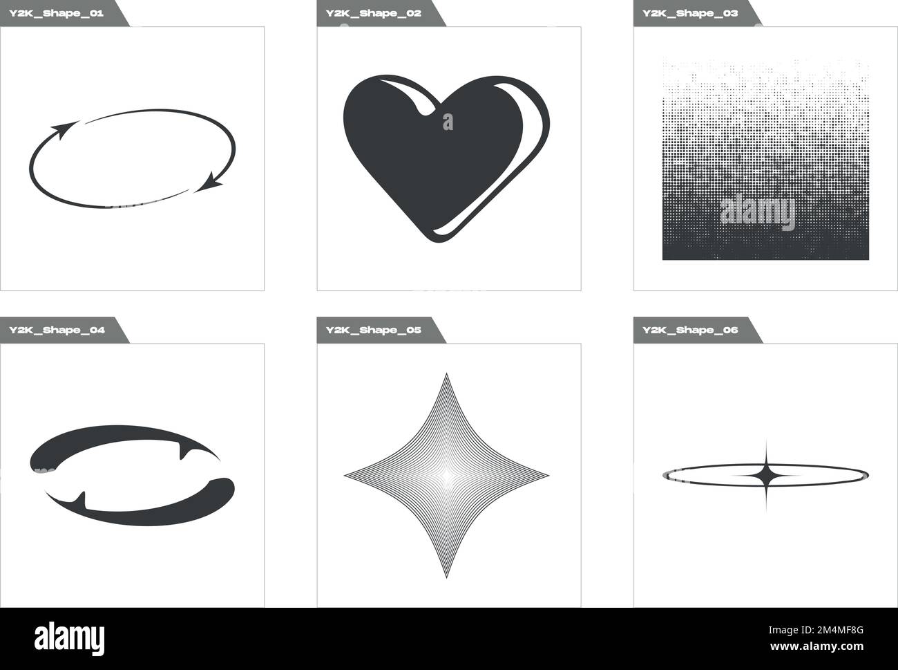 Vector Graphic Assets Set. Retro futuristic graphic ornaments. Modern ...