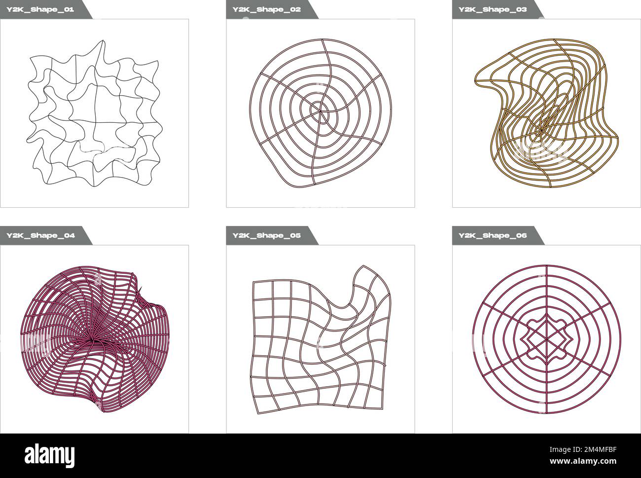 Retro futuristic elements for design. Big collection of abstract ...