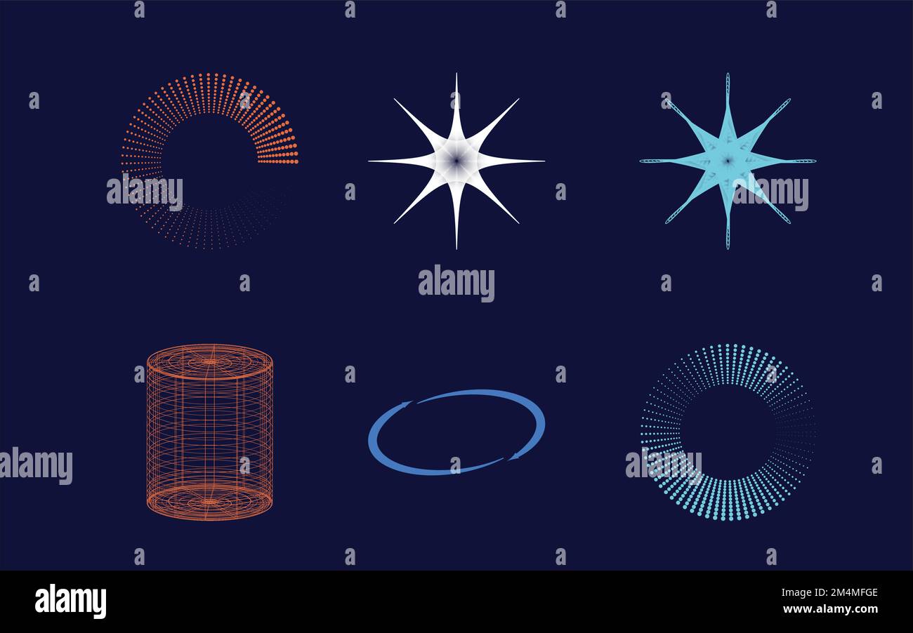 Vector Graphic Assets Set. Extraordinary Graphic Assets. Flat ...