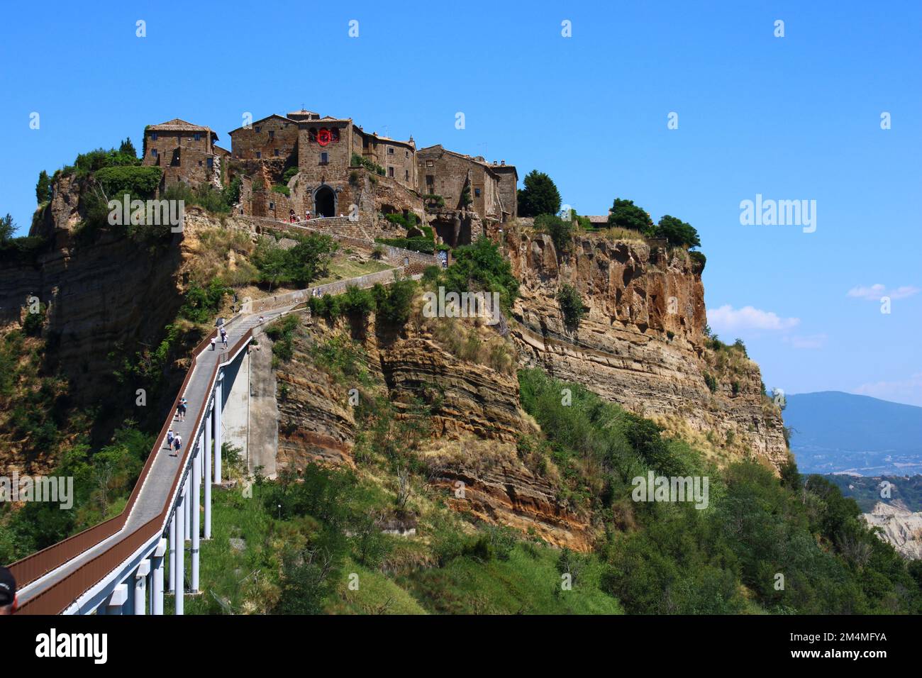 The blue sky over Civita di Bagnoregio, the dying city, captured from a ...
