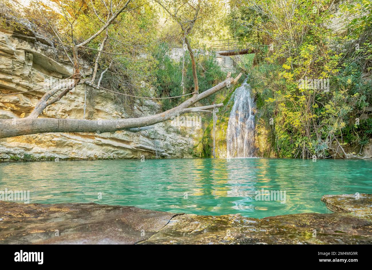 Landscape with Adonis Baths Waterfalls, Paphos, Cyprus Stock Photo - Alamy