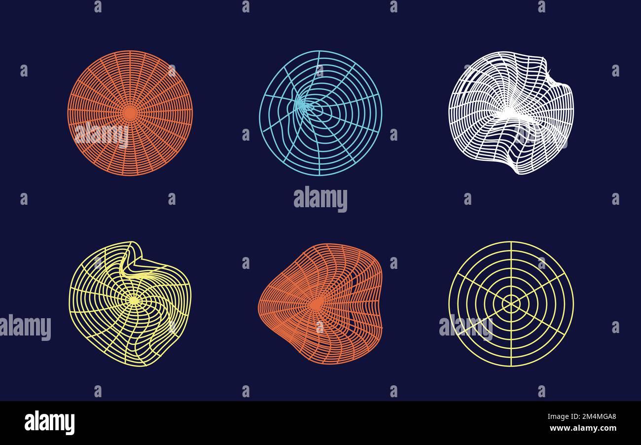 Collection of Y2K elements. Brutalism star and flower shapes. Objects ...