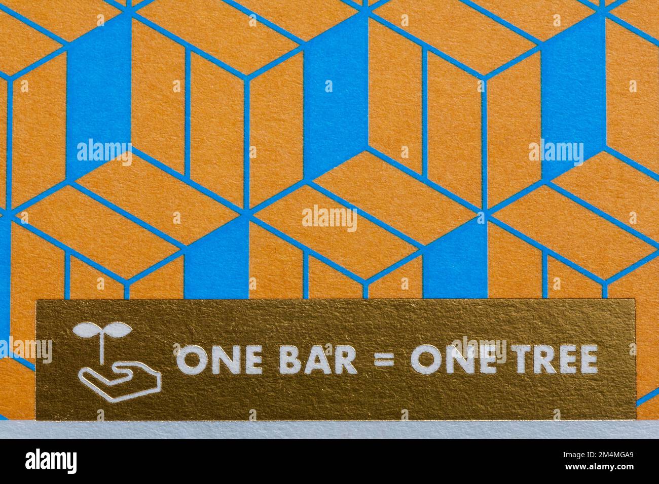 one bar = one tree detail on Love Cocoa by James Cadbury salted caramel ...