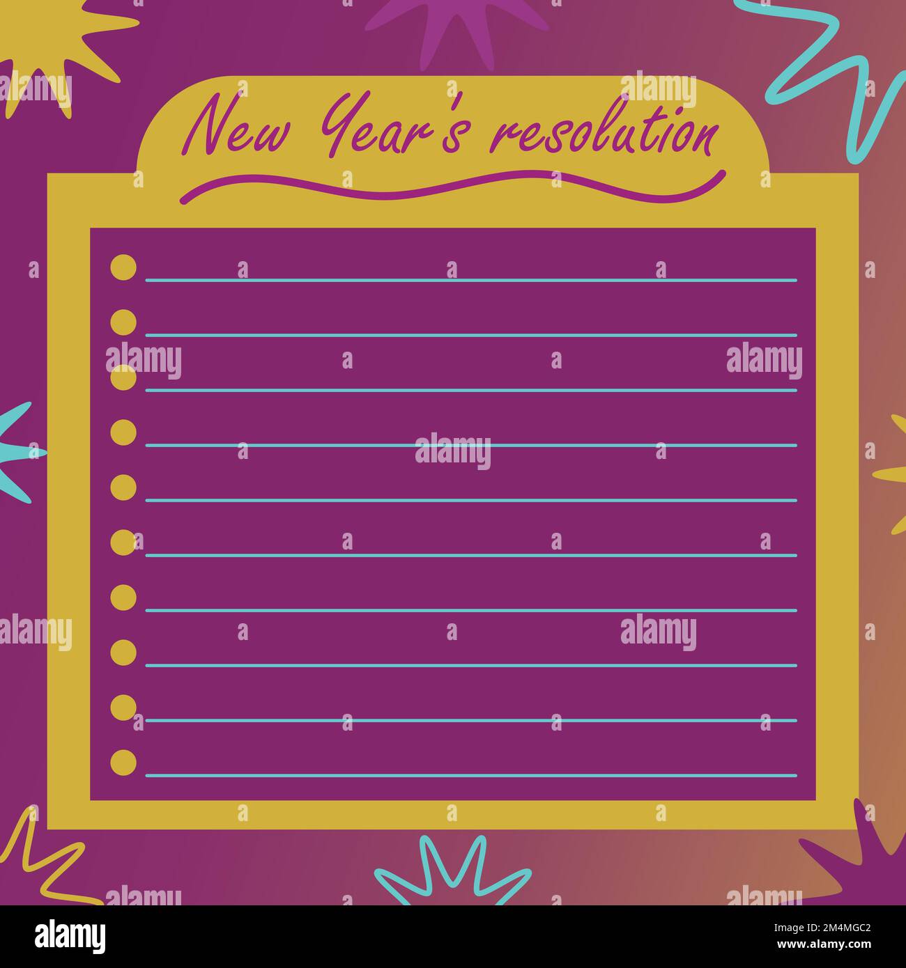 A new year's resolution list vector design with colorful gradient ...