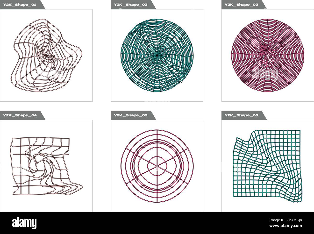 Collection of Y2K elements. Extraordinary Graphic Assets. Cyberpunk ...