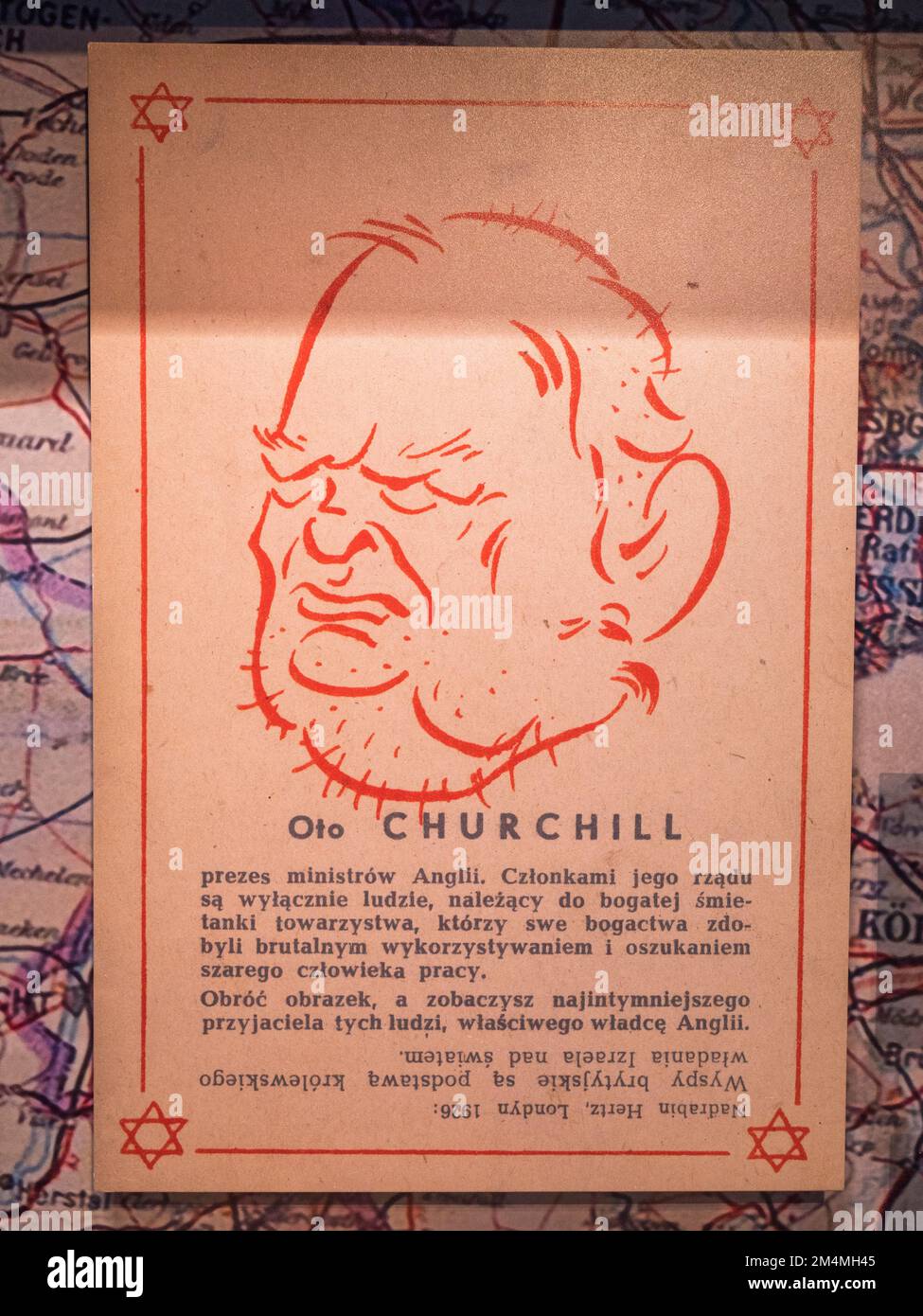 Nazi propaganda postcard showing Churchill as an antisemitic ...