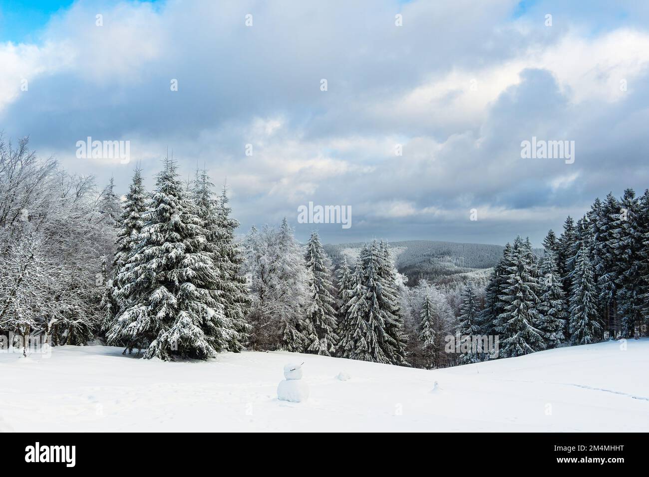 Landscape In Winter In Thuringian Forest Near Schmiedefeld Am Rennsteig ...