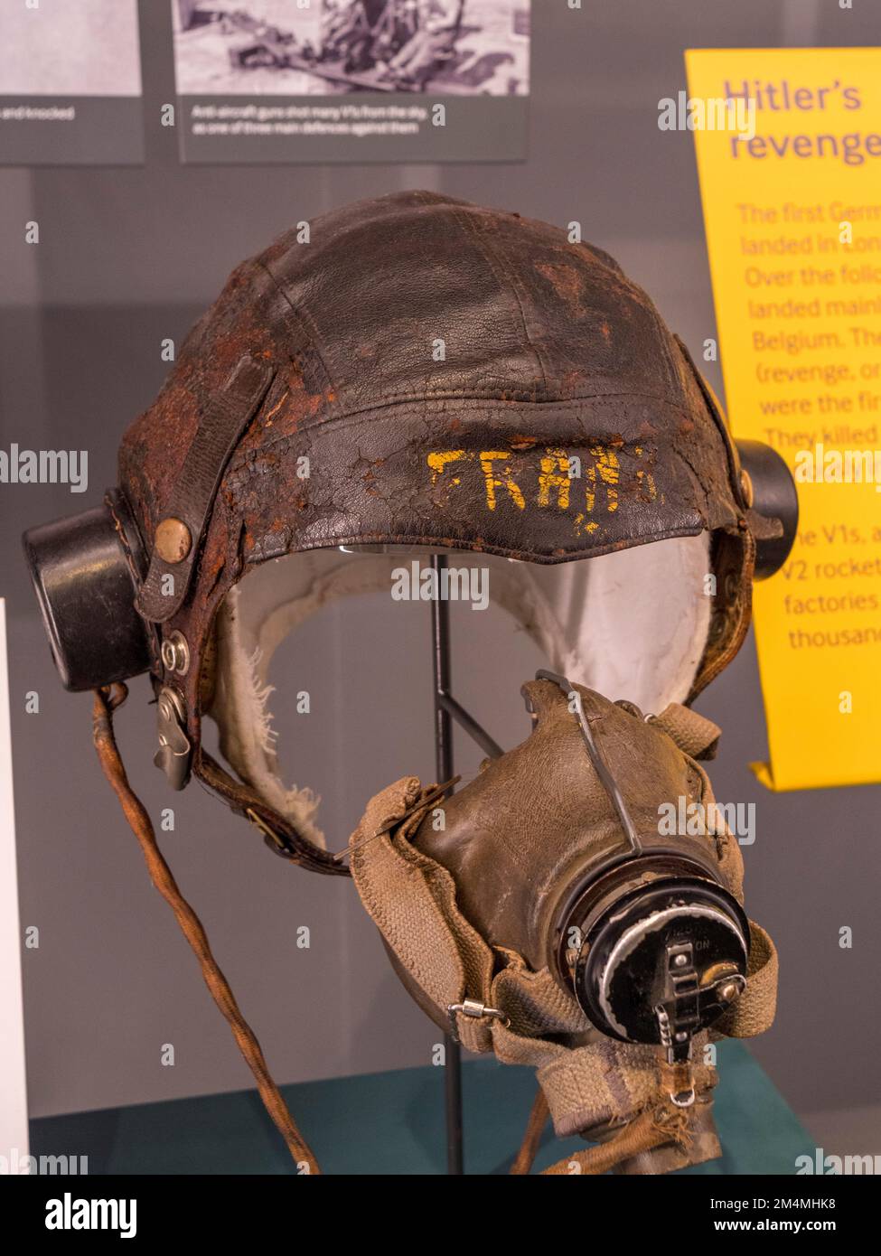 The flying helmet of a Royal Canadian Air Force bomb aimer from WWII ...