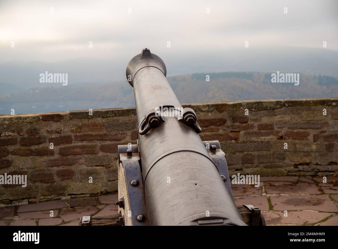 Old cannons on a castle, Schloss Waldeck. High quality photo Stock ...