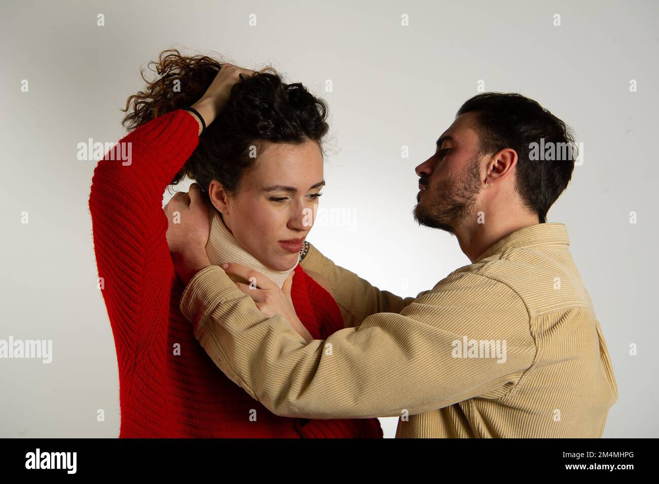 Neck brace woman hi-res stock photography and images - Alamy