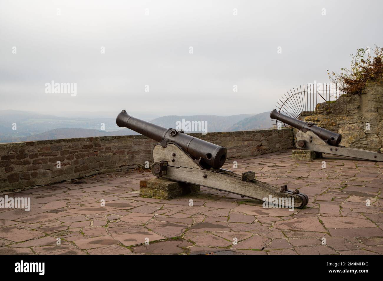 Old cannons on a castle, Schloss Waldeck. High quality photo Stock ...