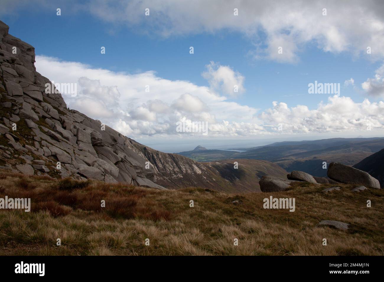Distant view of Holy Island from near the summit of Cir Mhor above Glen ...