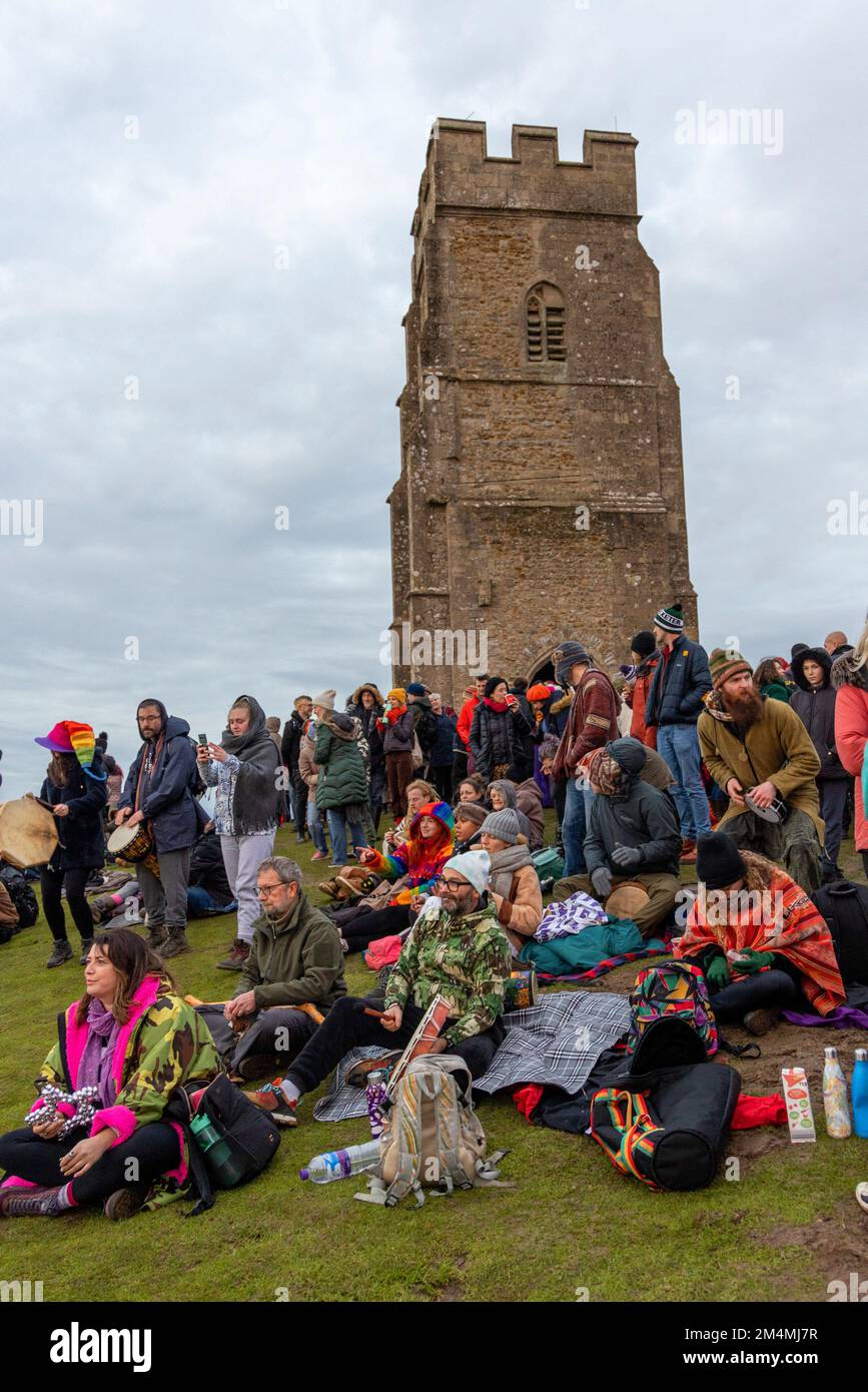 December 2022 - Crowds enjoying the Winter Solstice on the Tor at ...