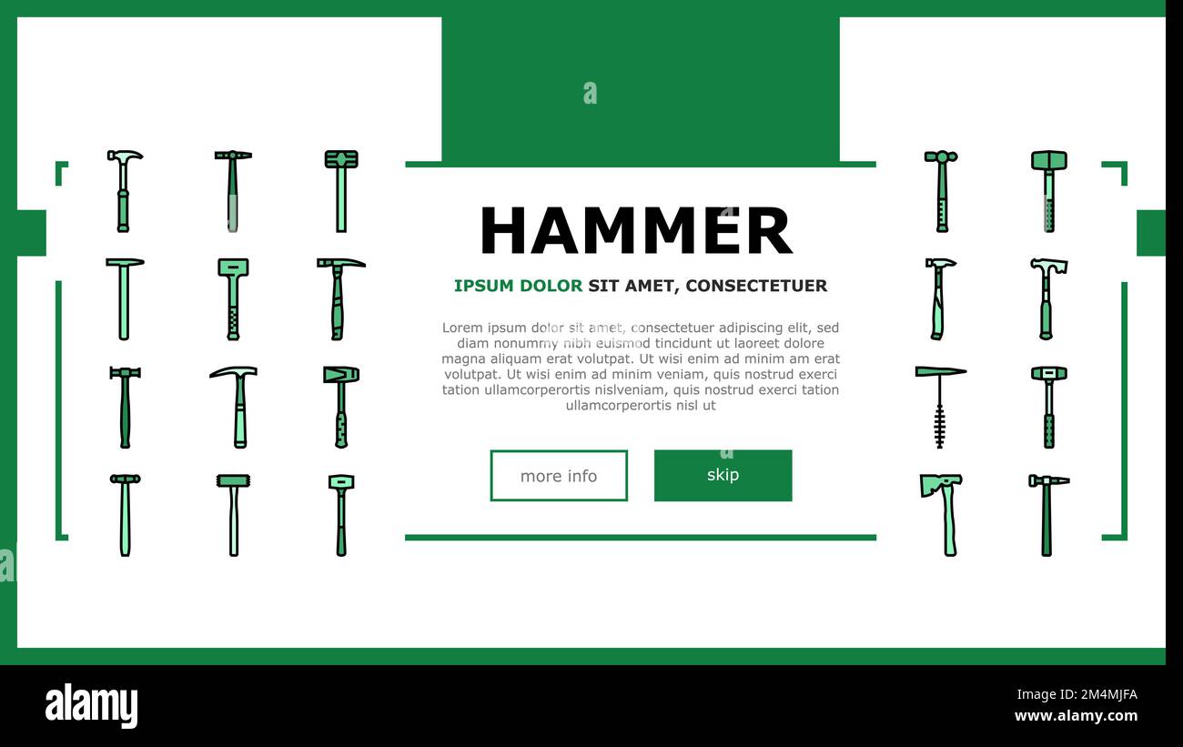 hammer tool construction landing header vector Stock Vector Image & Art ...