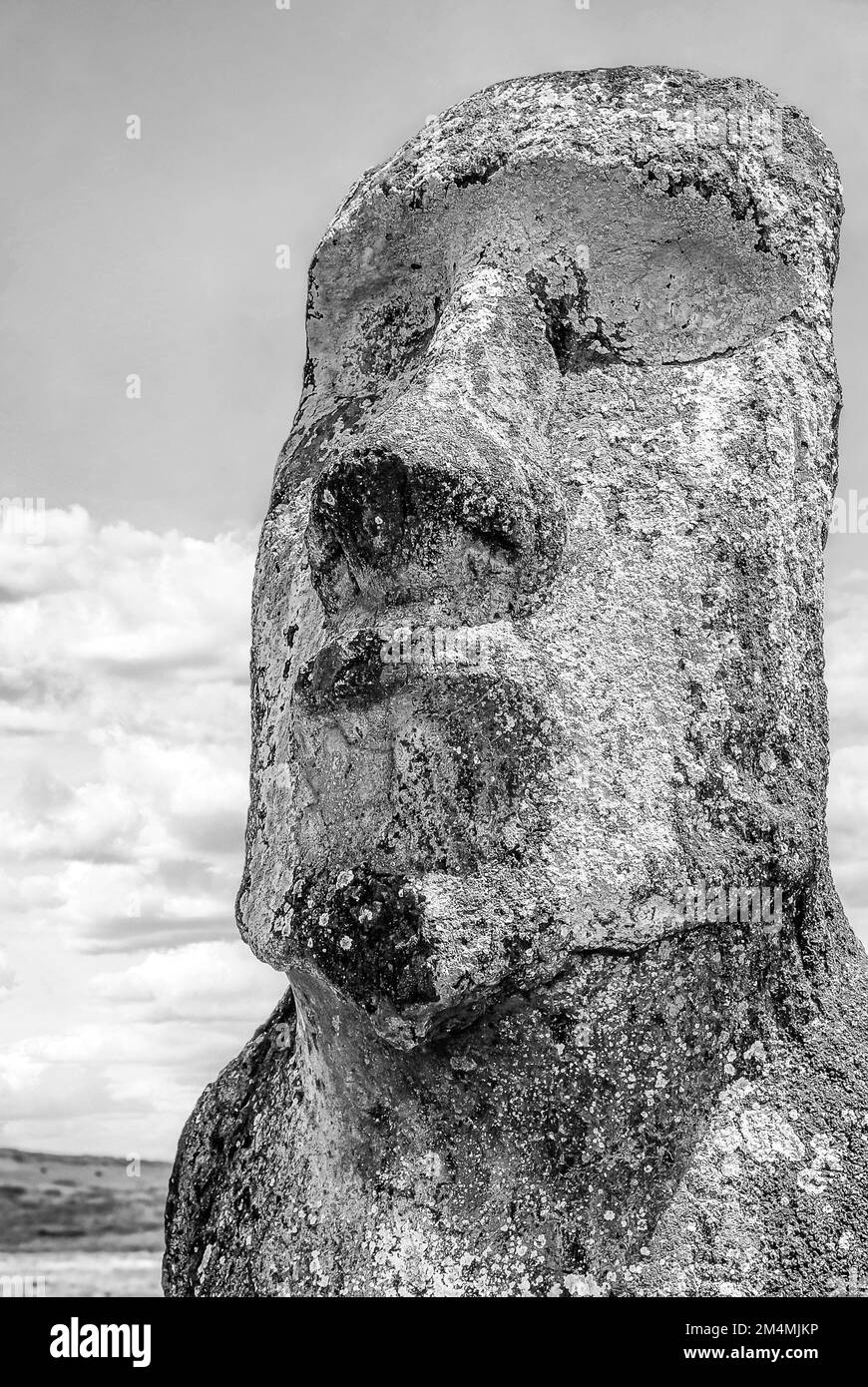Closeup of the so called "Traveling Moai" at Ahu Tongariki on Easter ...