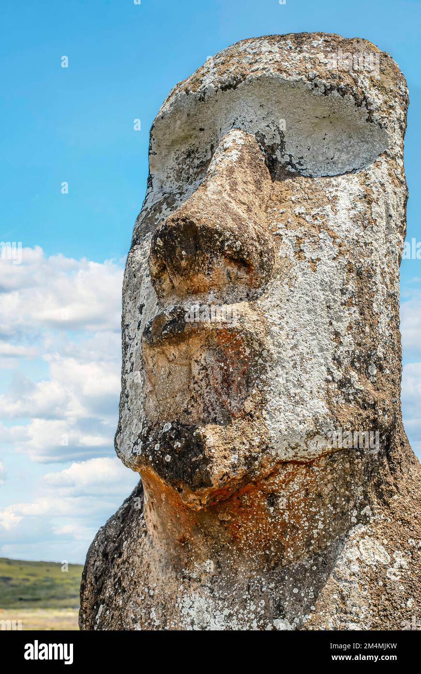 Closeup of the so called "Traveling Moai" at Ahu Tongariki on Easter ...