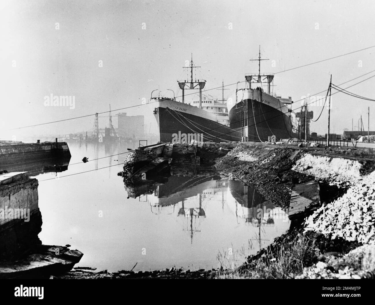Dunkirk Port, 1948 - 2 French Tankers. Photographs of Marshall Plan ...