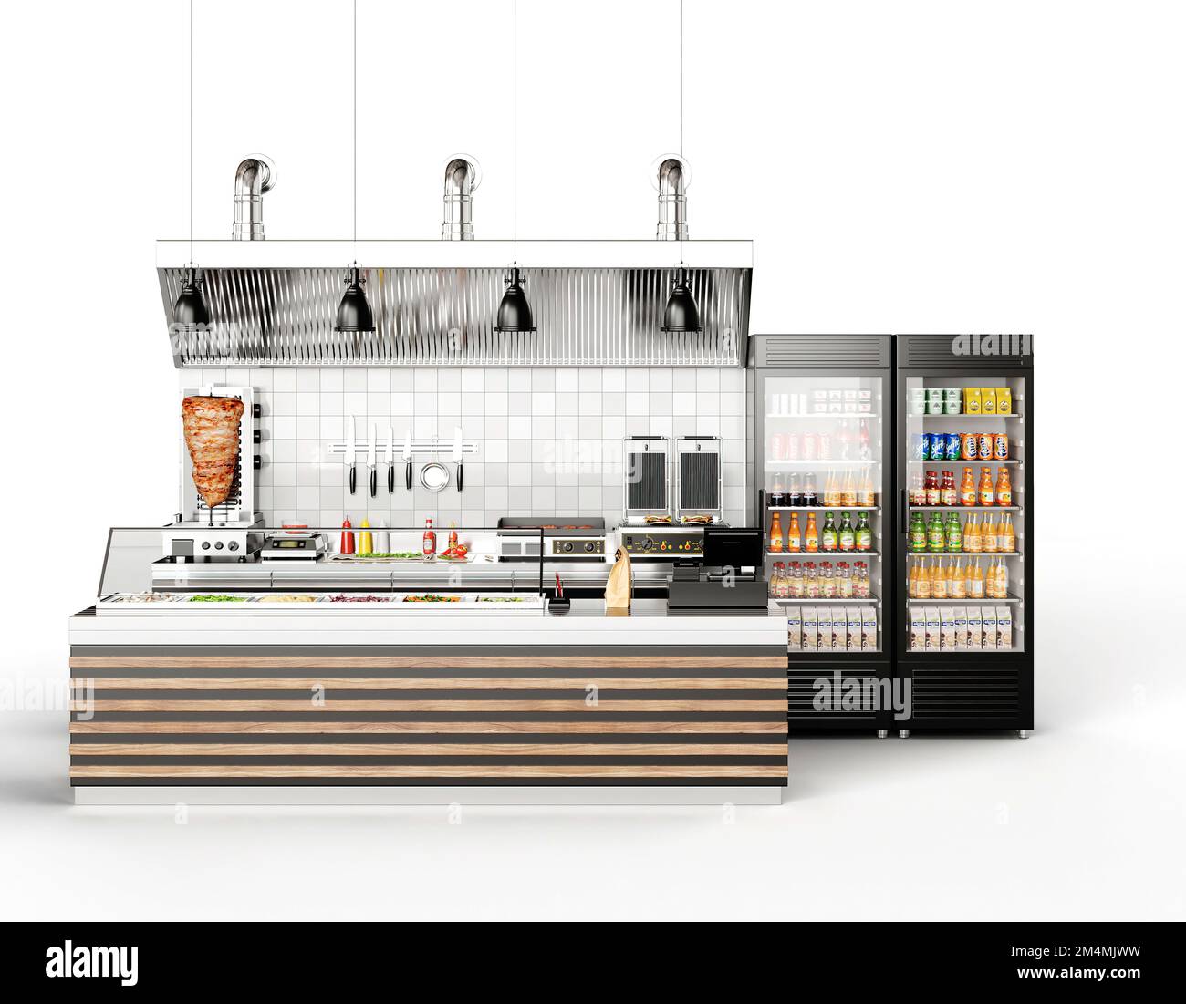 Doner kebab kiosk Cut Out Stock Images & Pictures - Alamy