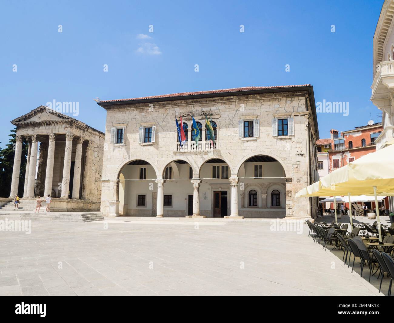 Temple of Augustus and the Communal Palace, Forum Square, Pula, Istria ...