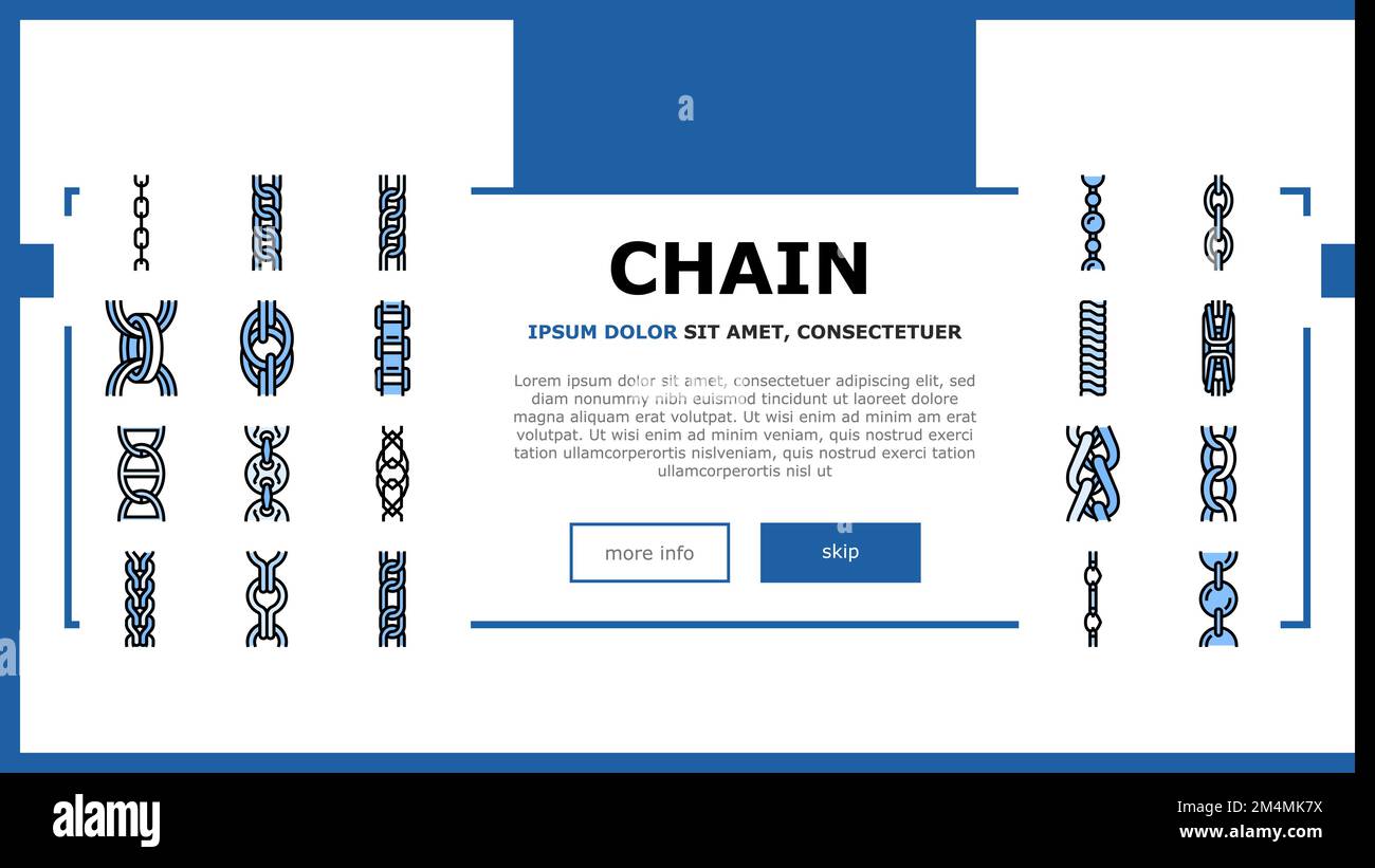 chain metal connection link landing header vector Stock Vector Image & Art - Alamy