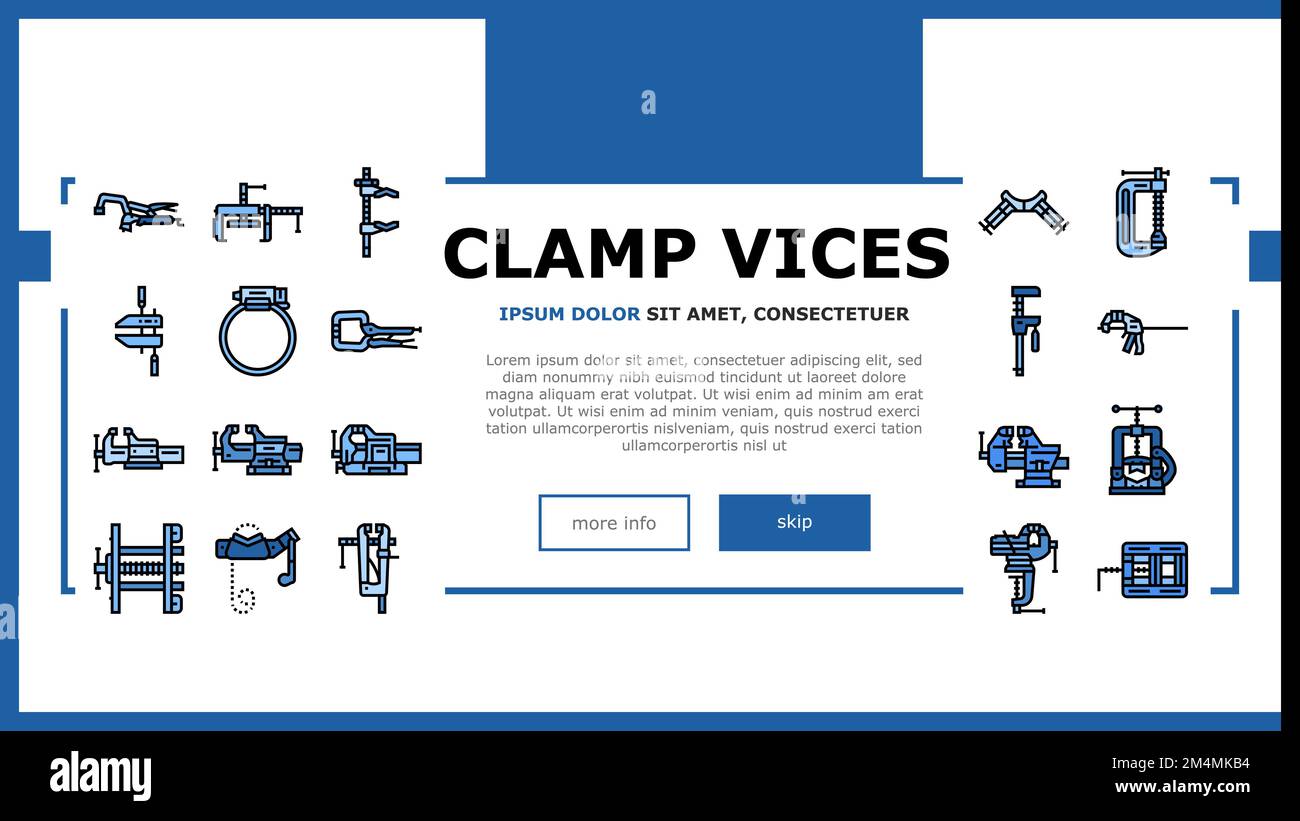 clamp vice grip tool metal landing header vector Stock Vector Image ...