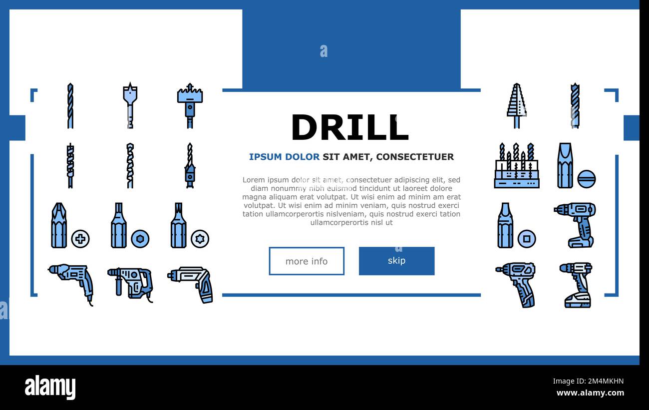 drill equipment construction landing header vector Stock Vector Image ...