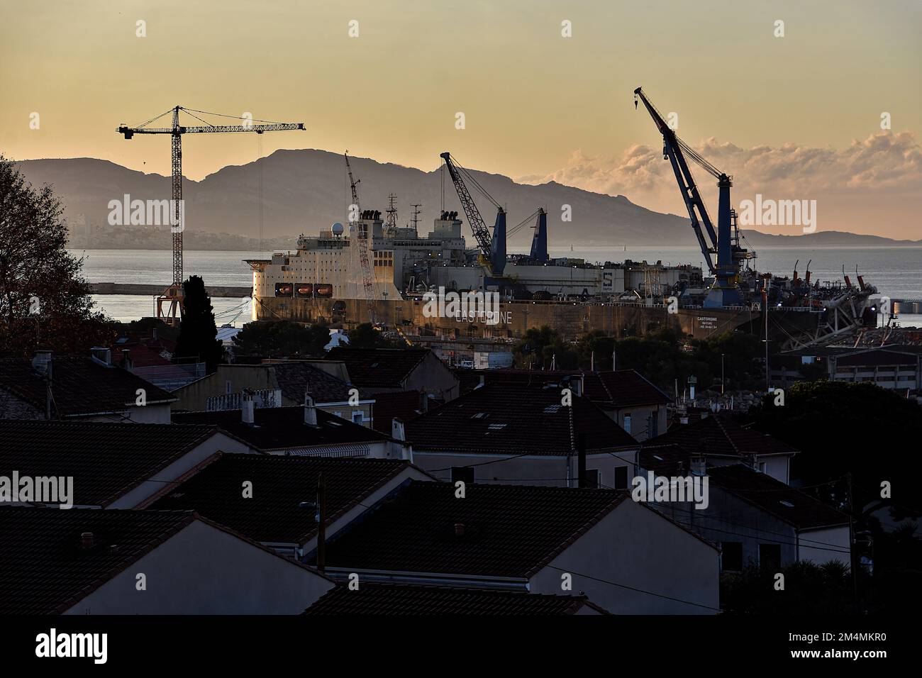 The Pipe Laying Vessel (PLV) Castorone is docked in the French ...