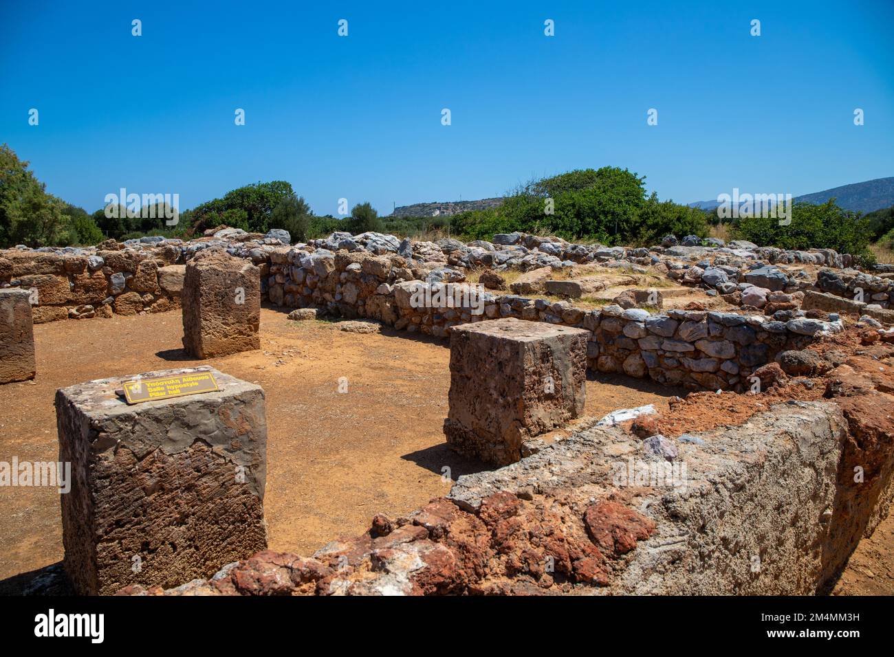 Ancient archaeological site in Crete with stone ruins. High quality ...