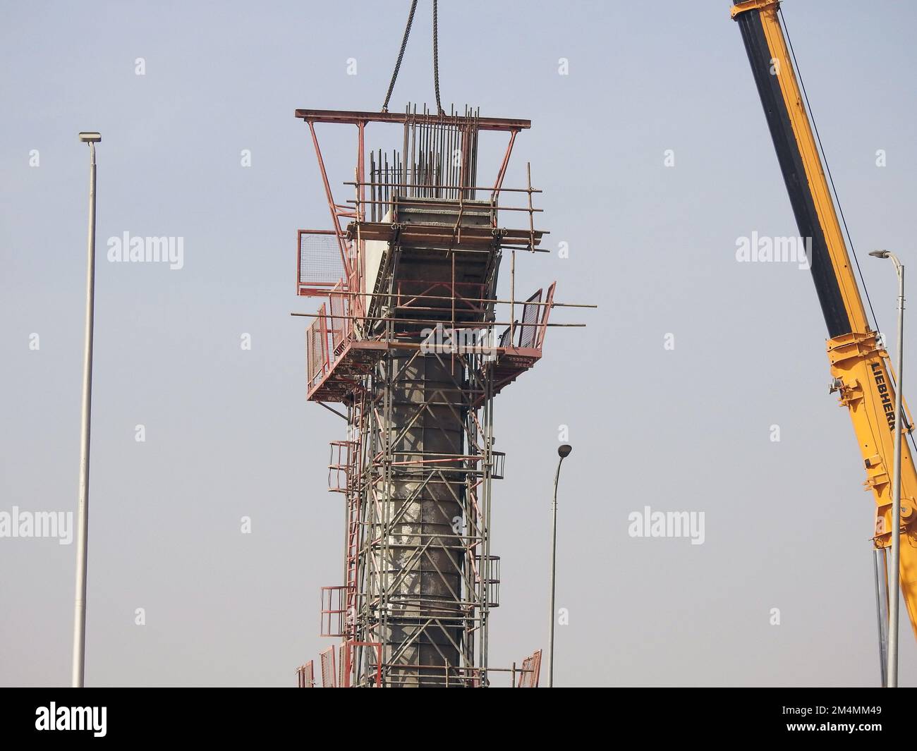 Cairo, Egypt, December 14 2022: Construction site of new Cairo monorail ...