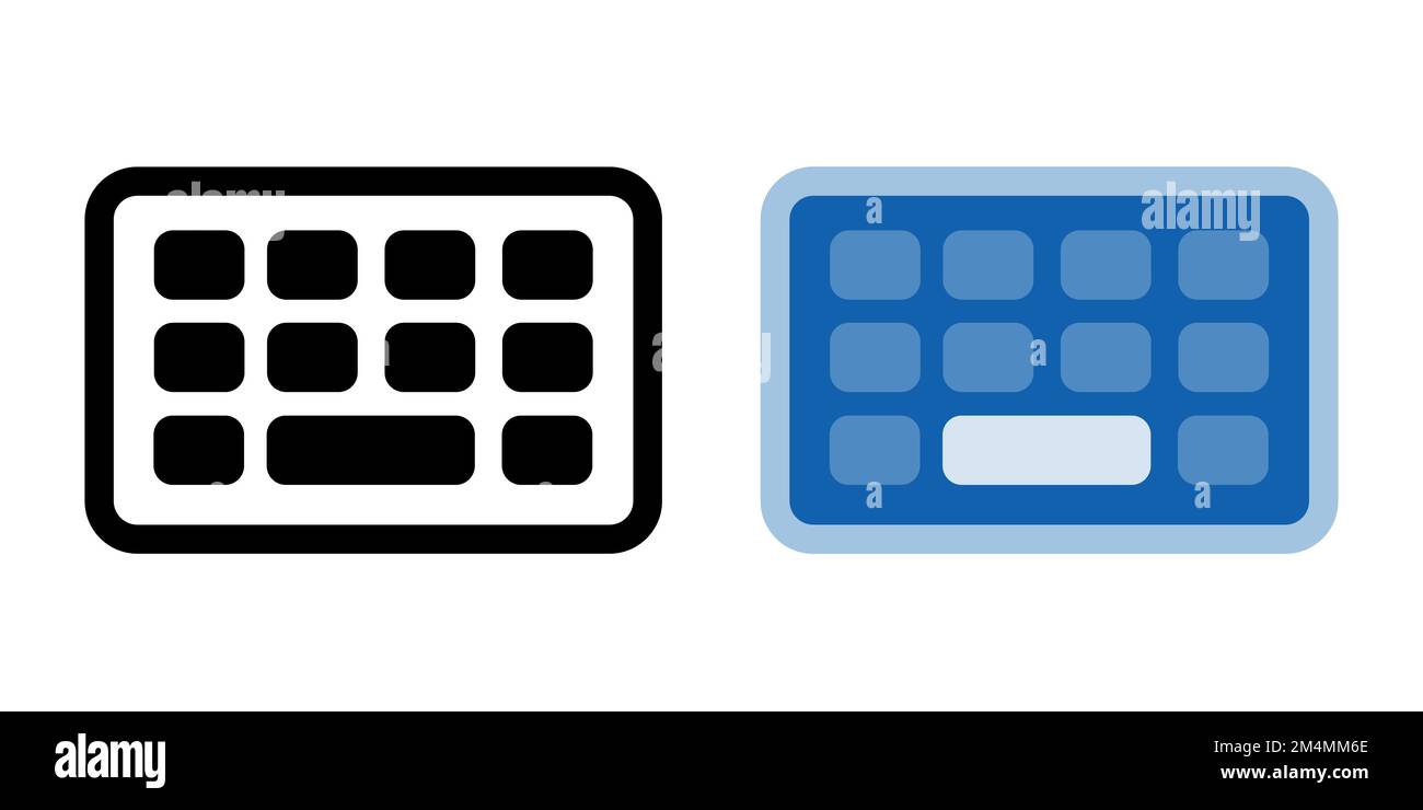 Keyboard keys icon set in blue flat color and black white vector illustration Stock Vector Image ...