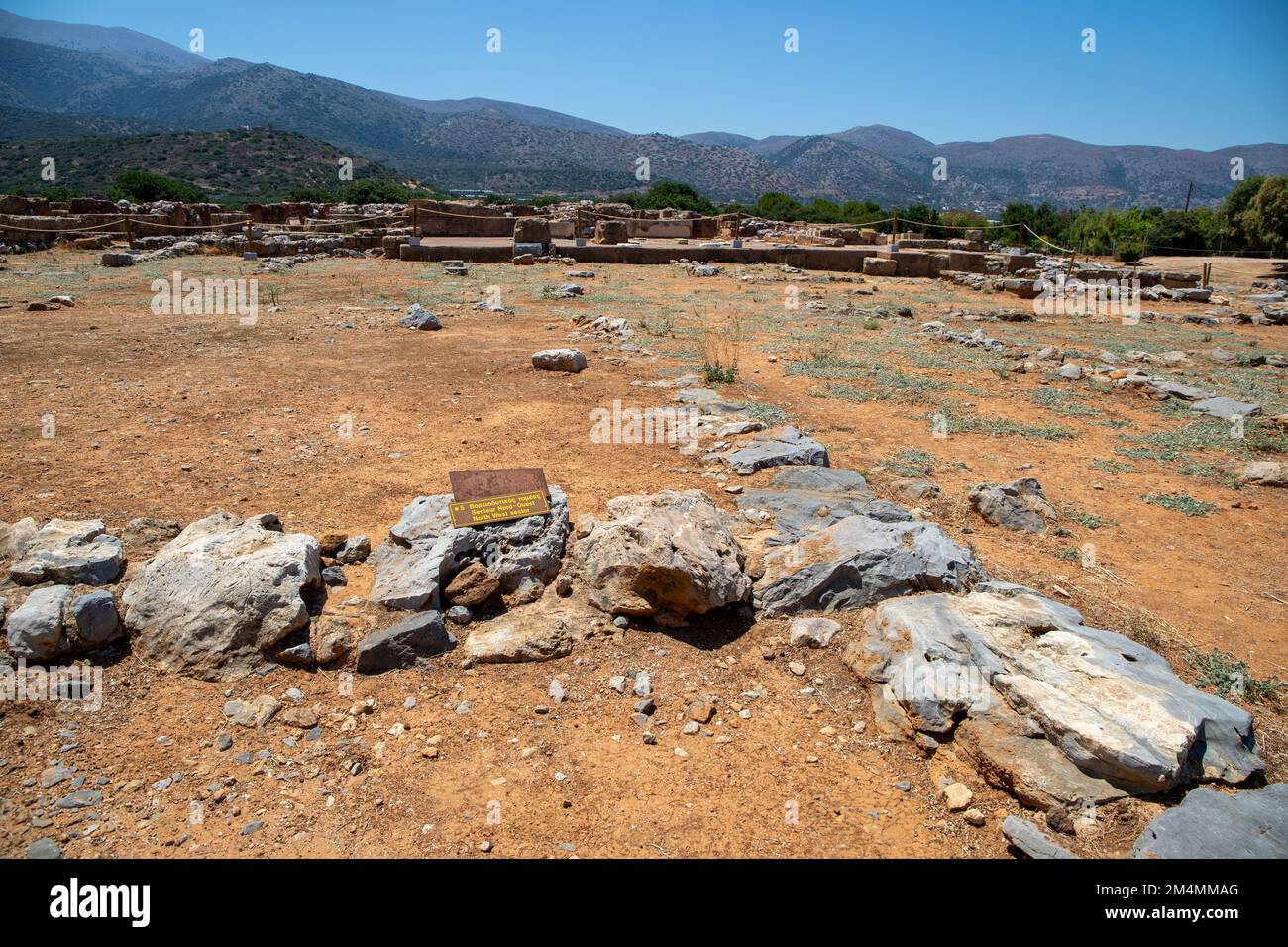 Ancient archaeological site in Crete with stone ruins. High quality ...